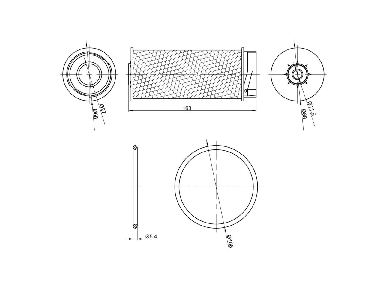 UNIO FLT-50047 (500054702 / 500086009 / 5801354114) фильтр топливный (eco) iveco daily iv-vi 06- (дизель)