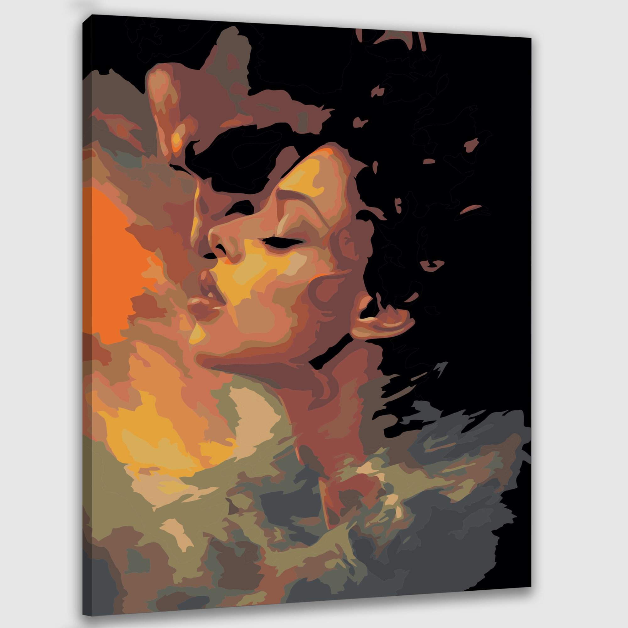 Картина по номерам 40x50 см, картина, масло, страсть, поцелуй, интимный момент, влюбленные, эмоции, краски, холст