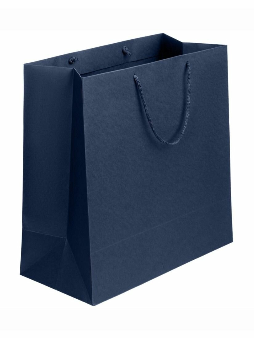 Подарочный пакет праздничный бумажный, упаковка подарка 35x35x16 Porta L, синий