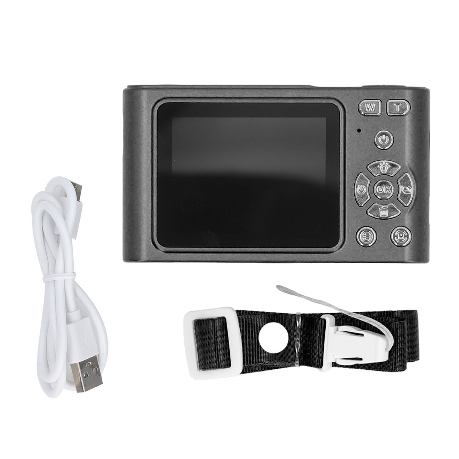 Цифровая камера 48 Мп, 2.5K HD, двойной 16-кратный зум, автофокус, компактная, подходит для видеоблогинга, дома и в путешествиях, черная.