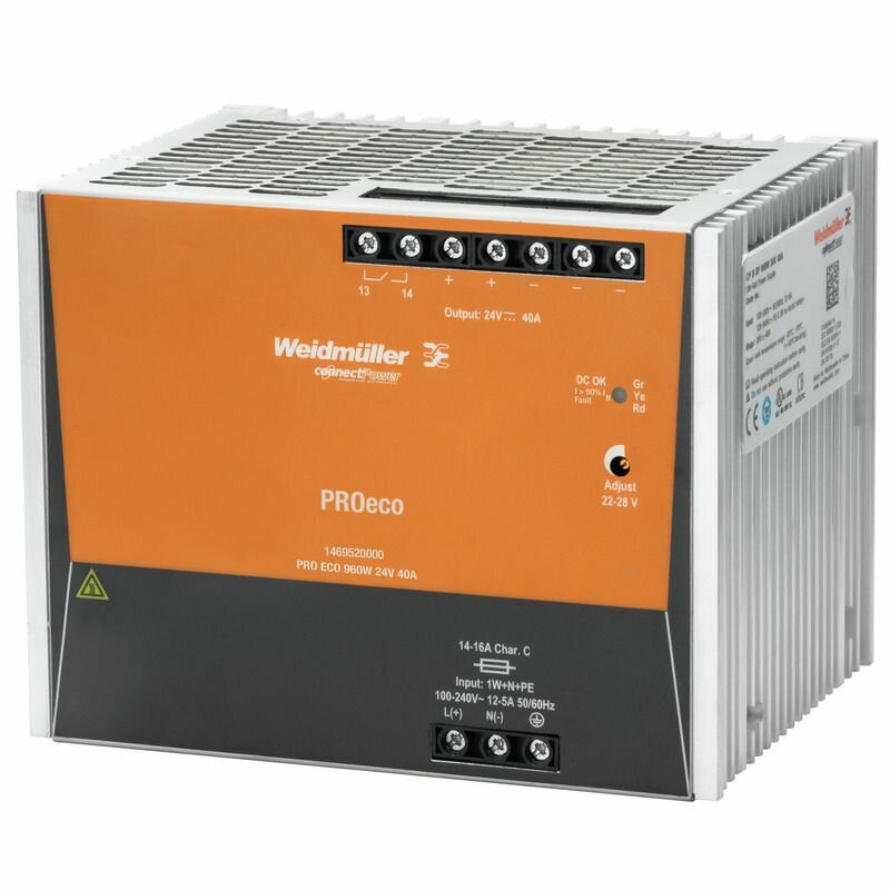 Источник питания регулируемый, 24 V PRO ECO 960W 24V 40A
