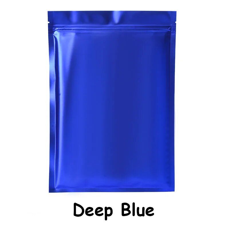 Матовые плоские пакеты из алюминиевой фольги с молнией Синий, Deep Blue, 50pcs, 10x15cm