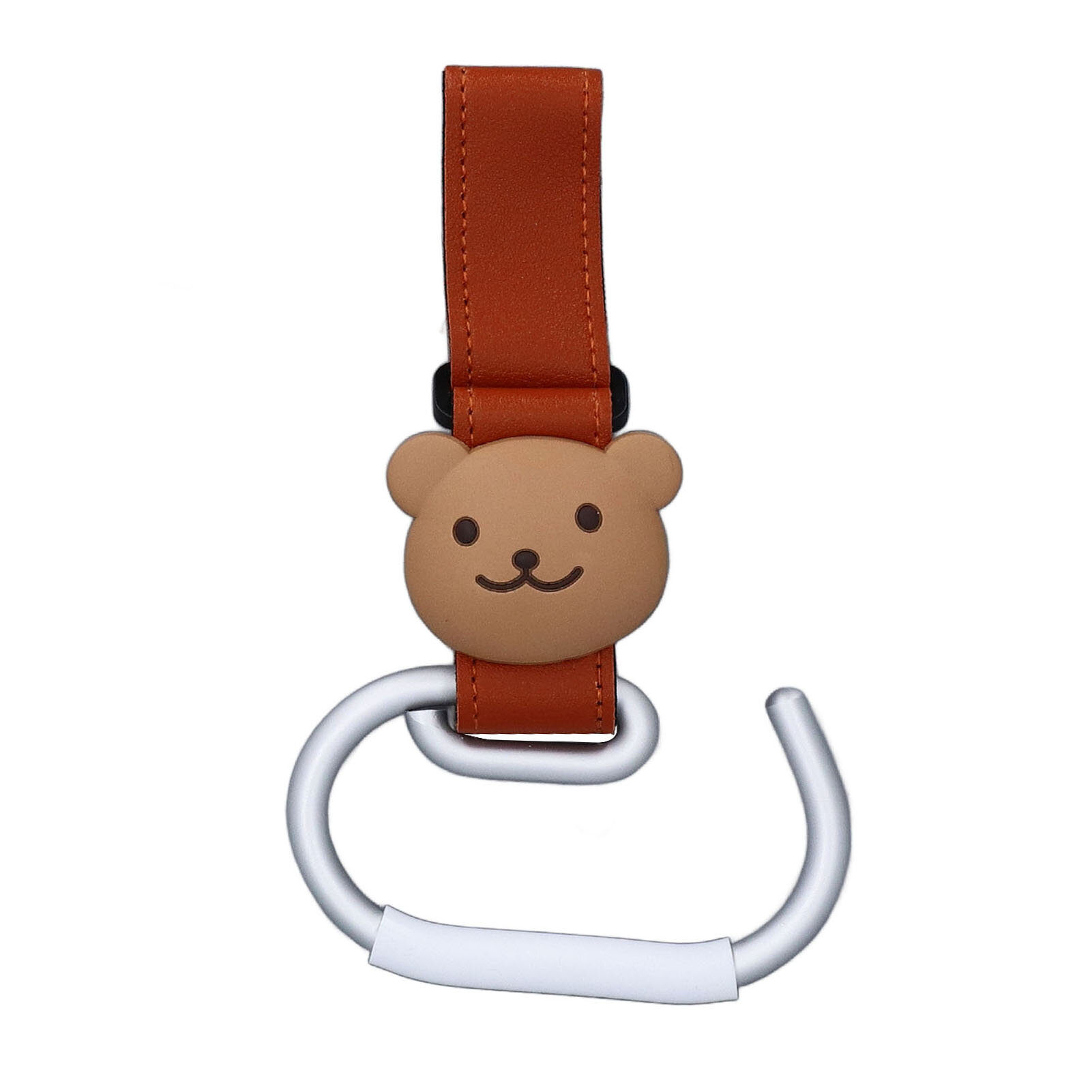 Крючок для детской коляски в виде мультяшного медведя, многофункциональный портативный ремень для подвешивания коляски, аксессуар для покупок, коричневый.