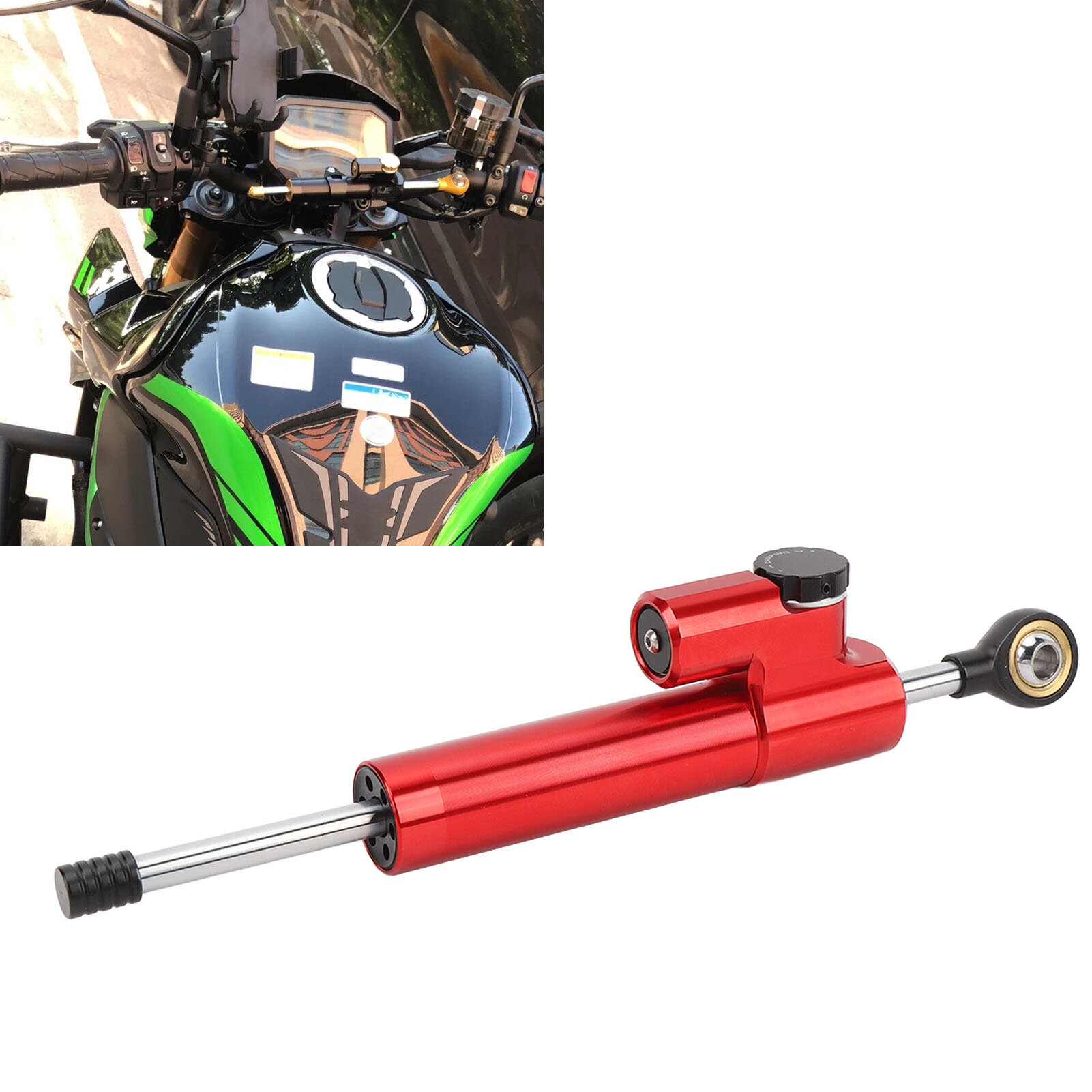 Мотоциклетный рулевой демпфер регулируемый универсальный стабилизатор рулевого управления для мотоцикла красный