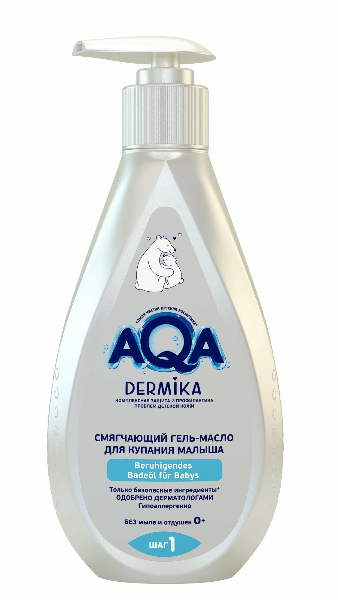 AQA Baby Dermika Смягчающий гель-Масло для купания малыша, 250 мл