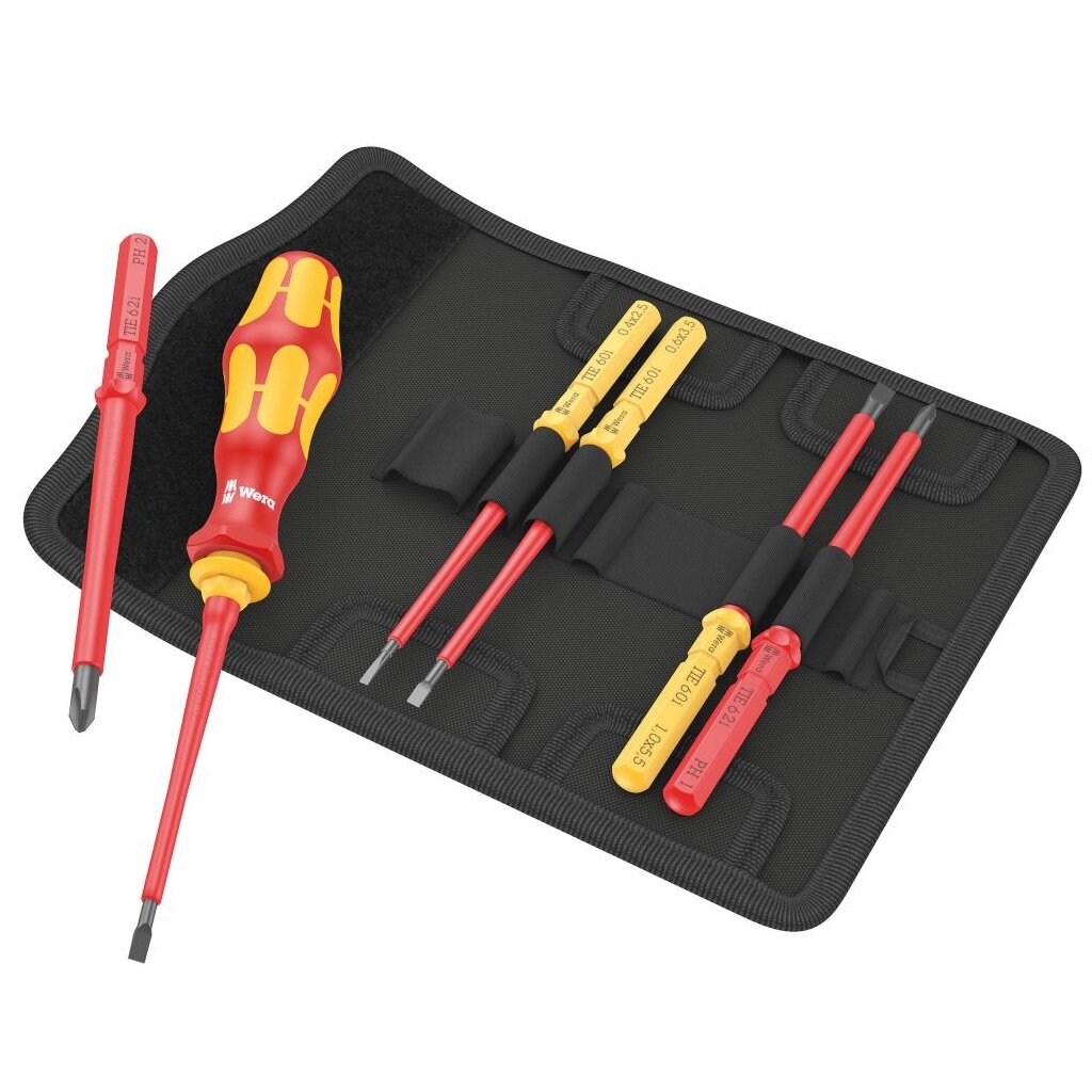 WERA Kraftform Kompakt VDE 7 Universal 1 Tool Finder Набор насадок с отверткой-битодержателем, 7 пр WE-006600