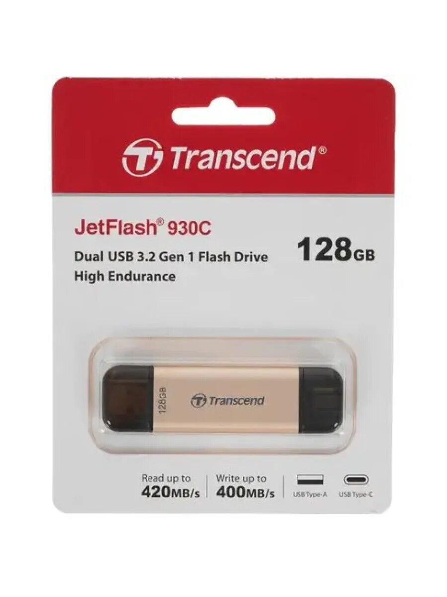 128 ГБ JetFlash 930C TS128GJF930C золотистый USB 3.2 Gen 2 C