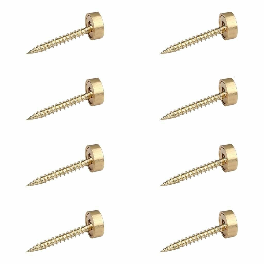 Антикварные прочные латунные мебельные гвозди с заглушками 9 мм, резьба M3, 8шт