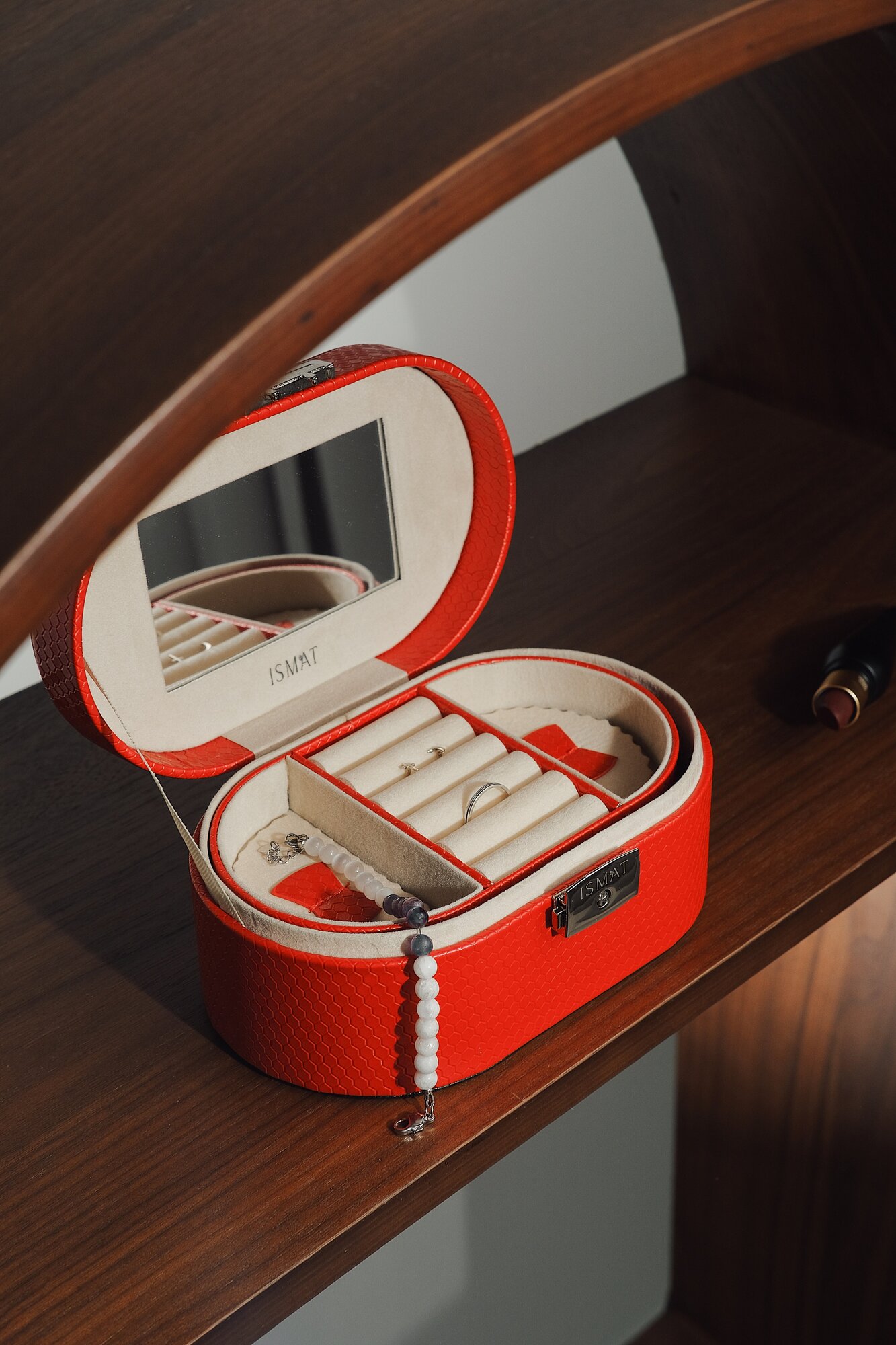 Шкатулка из искусственной кожи Ismat Decor, S-653-3R красный