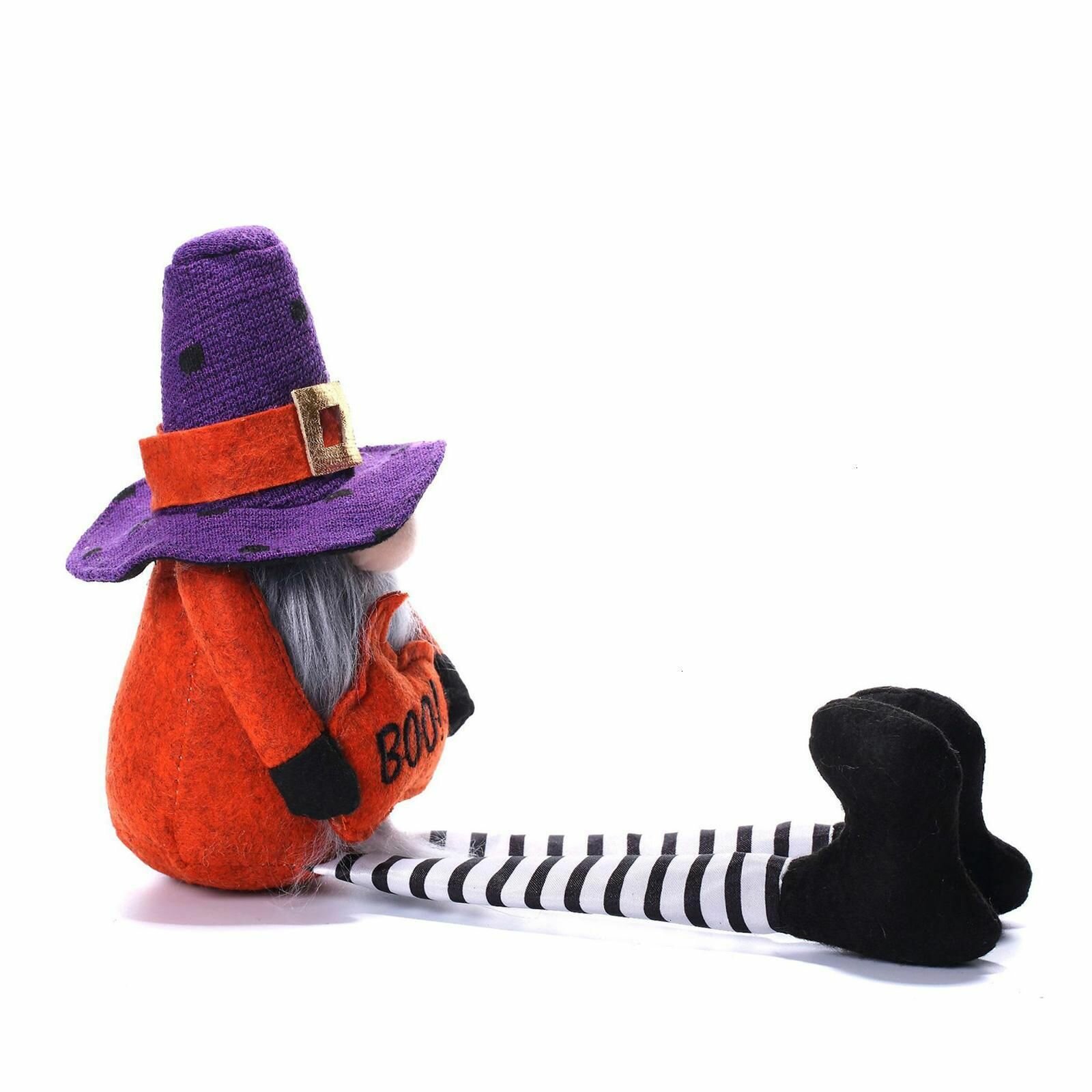 Длинноногая безликая кукла-карлик с тыквенным цилиндром на Хэллоуин, рождественское украшение для куклы-гоблина-короткая шляпа