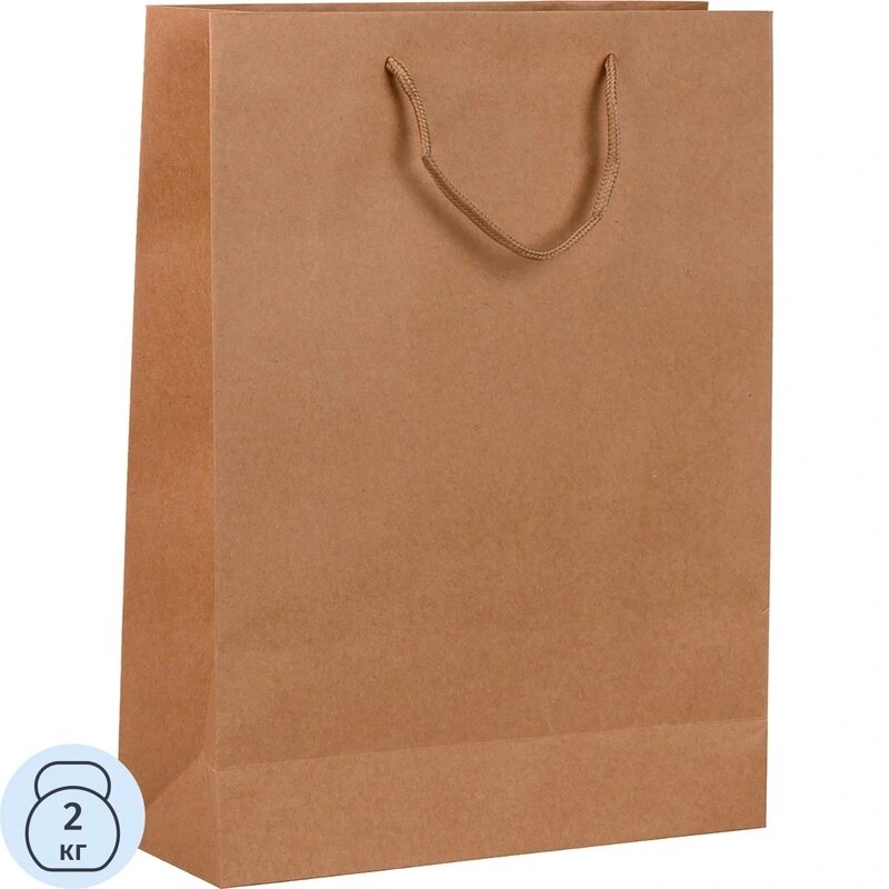 Пакет подарочный Крафт, без рисунка,37x28x10см, МС-4112/1