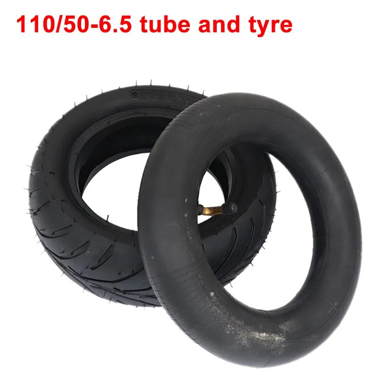 Задняя шина 11 дюймов 110/50-6,5 и изогнутый клапан передней шины 90/65-6,5 подходит для мини-кроссового велосипеда 49 куб. См, электроскутера, мини-мотоцикла, Черный