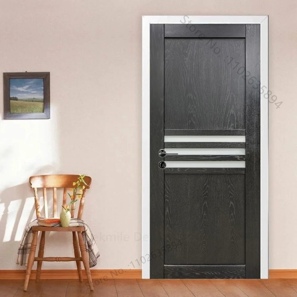 3D винтажный деревянный узор, дверная наклейка, самоклеящаяся ПВХ, полная ретро дверная пленка, настенная роспись, обои, съемный домашний декор