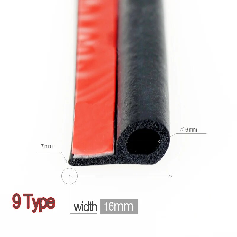 Автоматический резиновый уплотнитель, звукоизоляционный уплотнитель двери автомобиля EPDM - звукоизоляционный уплотнитель типа Big D Z P 9, для автомобильных дверей, 9 type 2Meter