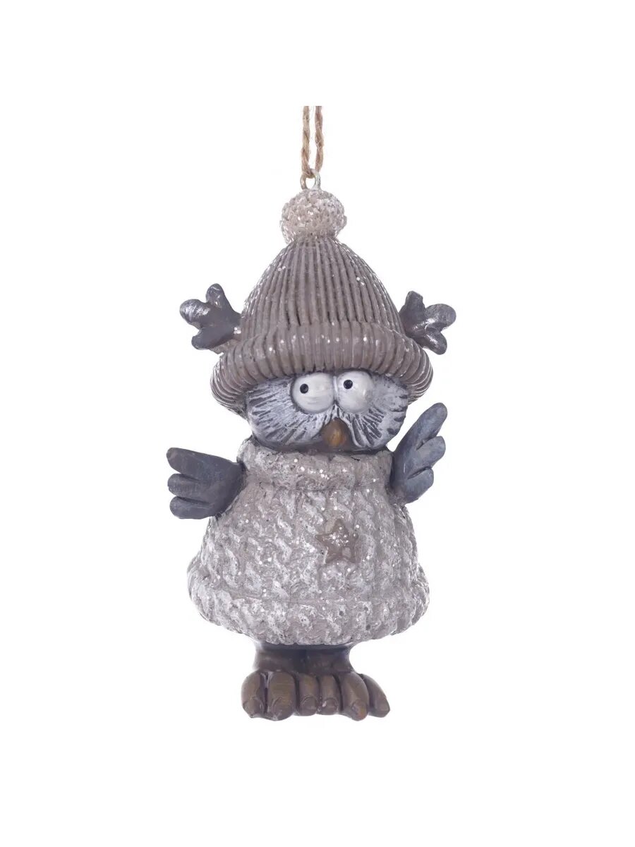 Фигурка декоративная подвесная Сова, 10 см