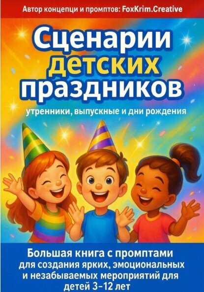 Сценарии детских праздников: утренники, выпускные и дни рождения. Большая книга с промптами для создания ярких и незабываемых мероприятий для детей 3–12 лет [Цифровая книга]