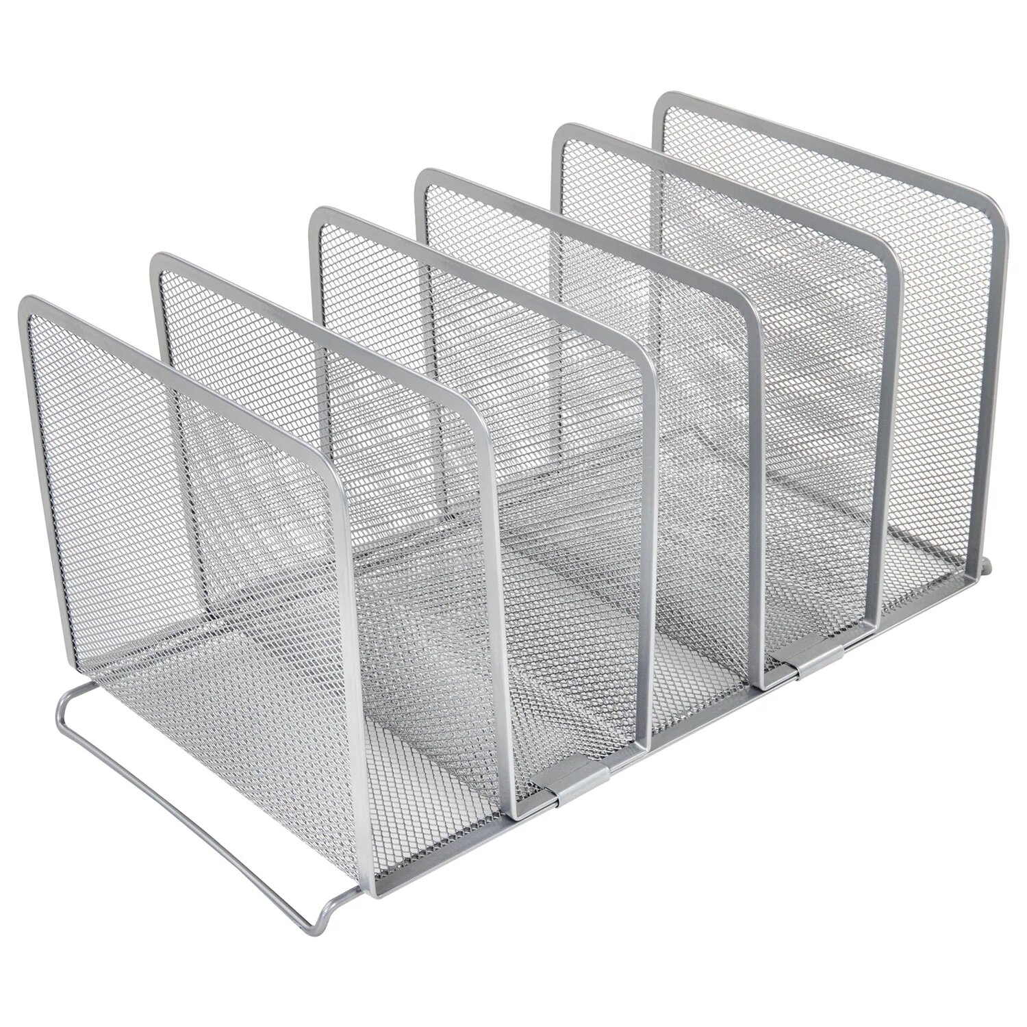 Подставка для сортировки писем и бумаг 5-ти секционная BRAUBERG "Germanium", 195365205 мм, серебро, 237969