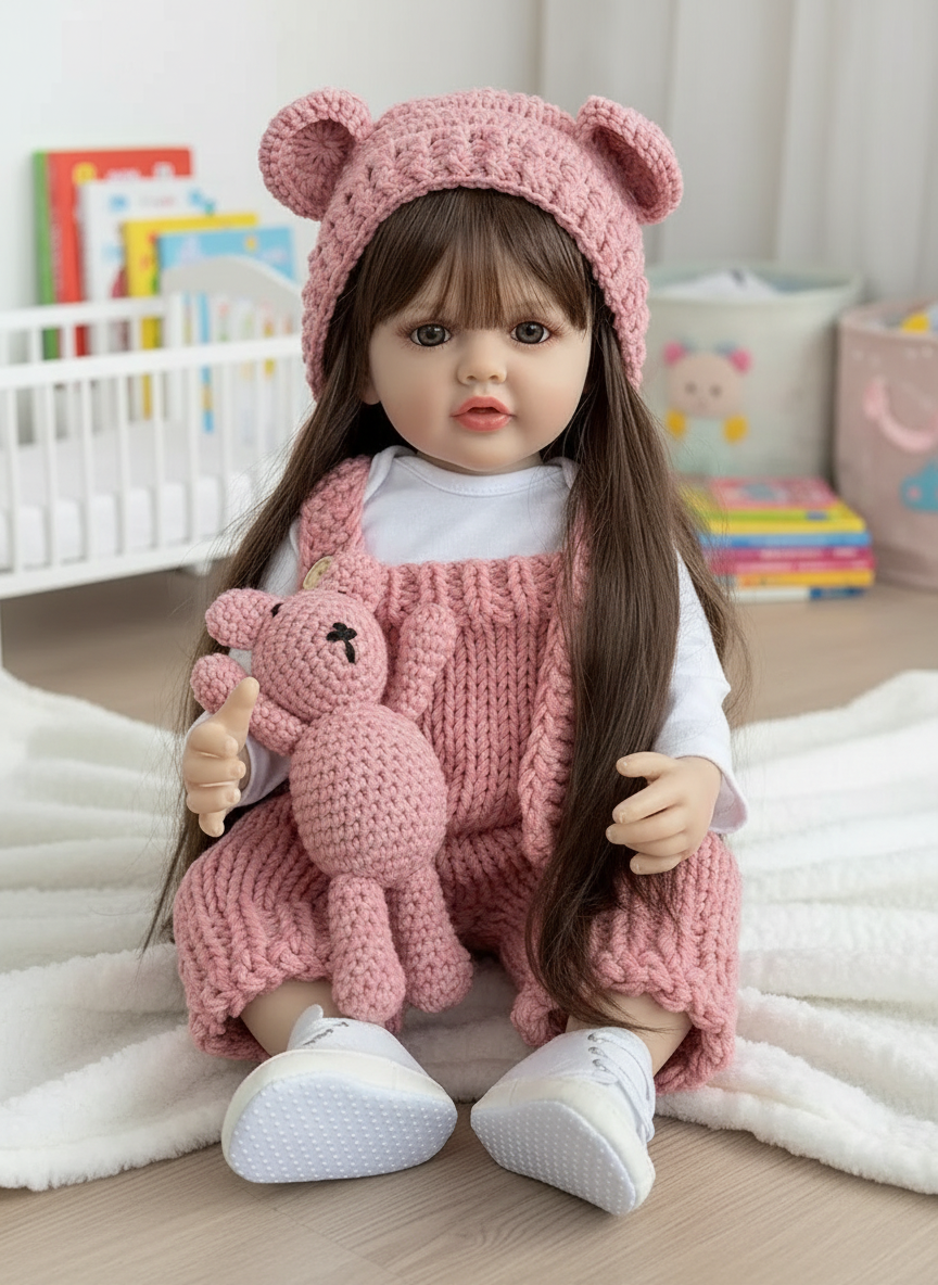 Кукла Reborn "Принцессы Бебе", мягкая, силикон-гель, около 55см, бежевая