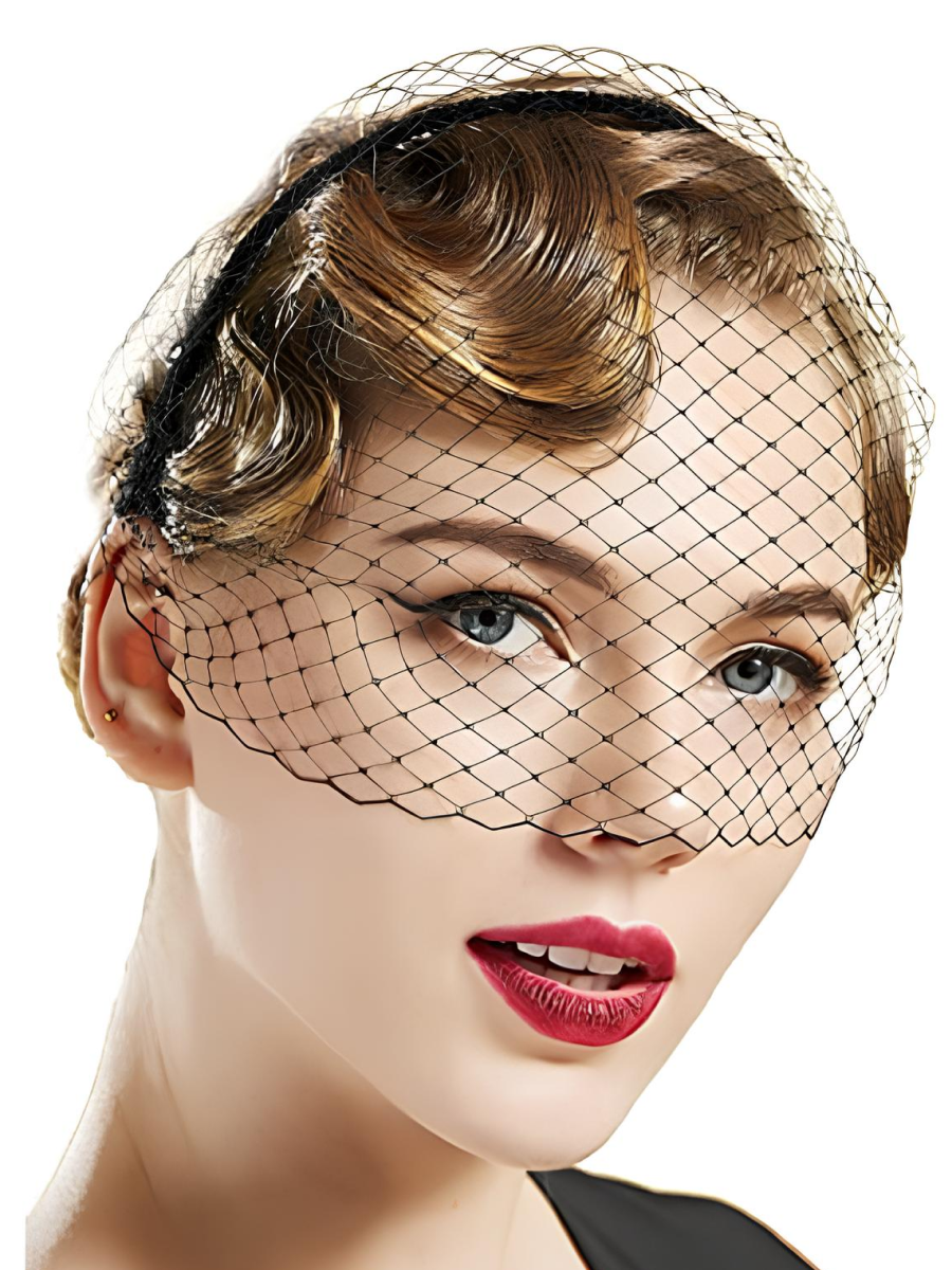 Ободок с вуалью на голову для волос, женский аксессуар, праздничный ободок на фотосессию, тематическую вечеринку