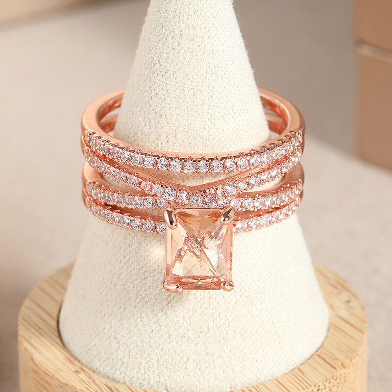 Кольцо на две фаланги, фианит