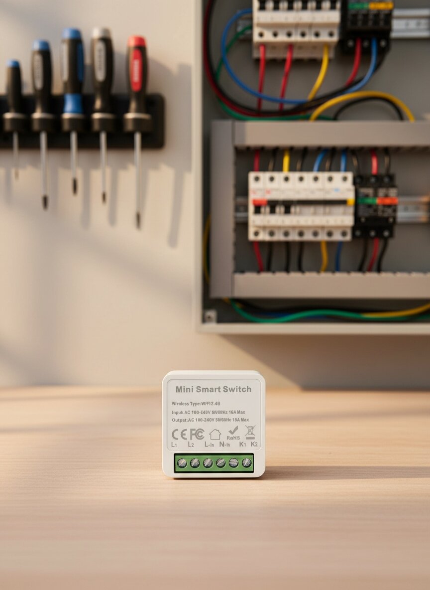 Умное реле Tuya Mini Switch, Wi-Fi, 2 канала, управление голосом, слоновая кость