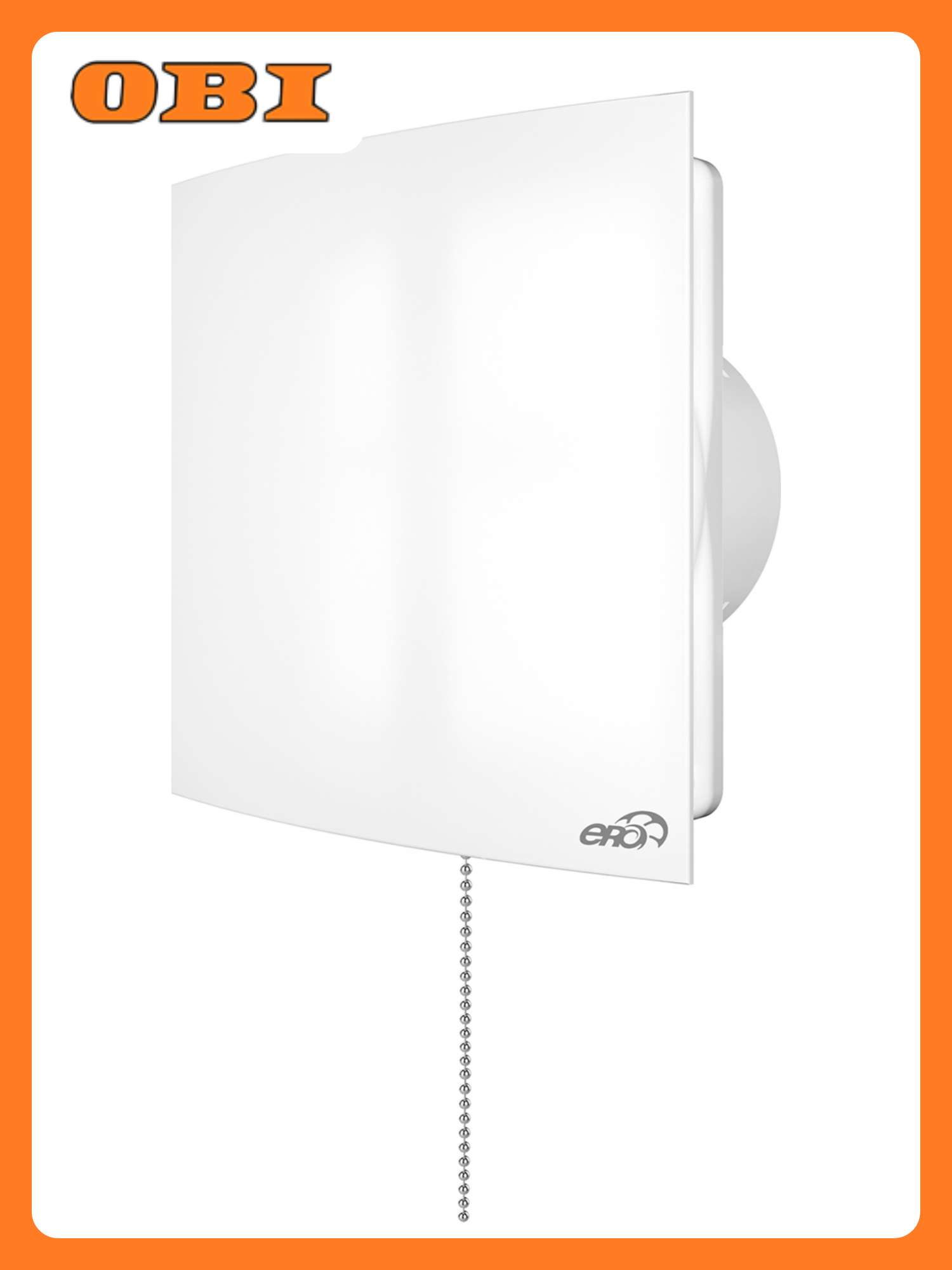 Вентилятор ERA QUADRO, накладной, с обратным клапаном, белый