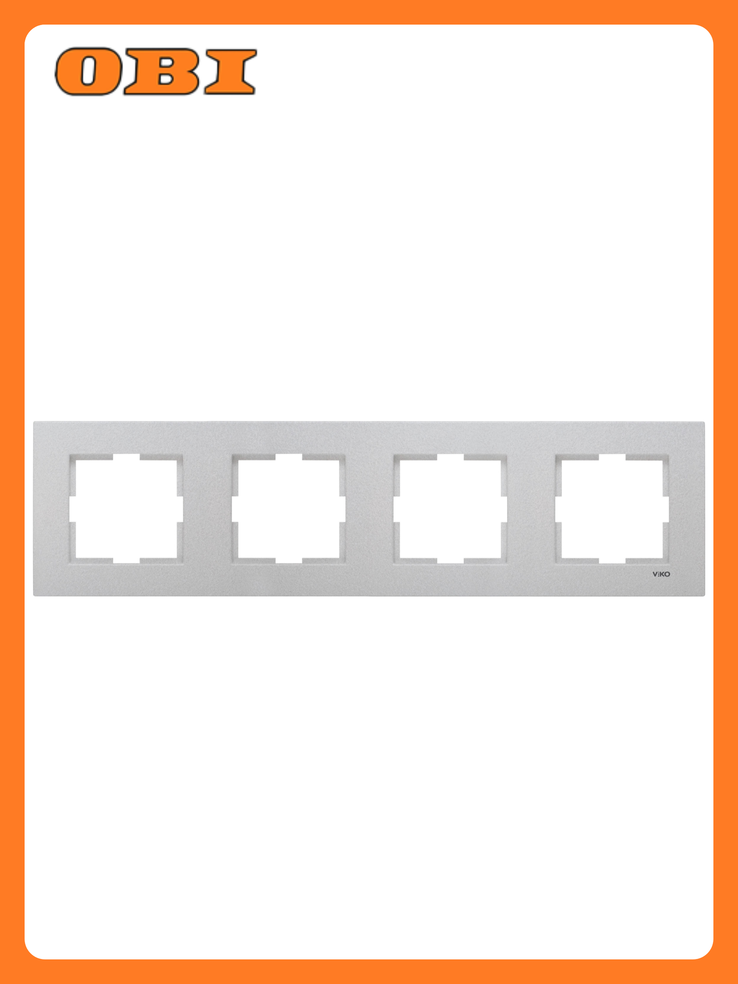 Рамка Viko "Novella" 4841, декоративная, серая, 4 гнезда, 86x10x299 мм