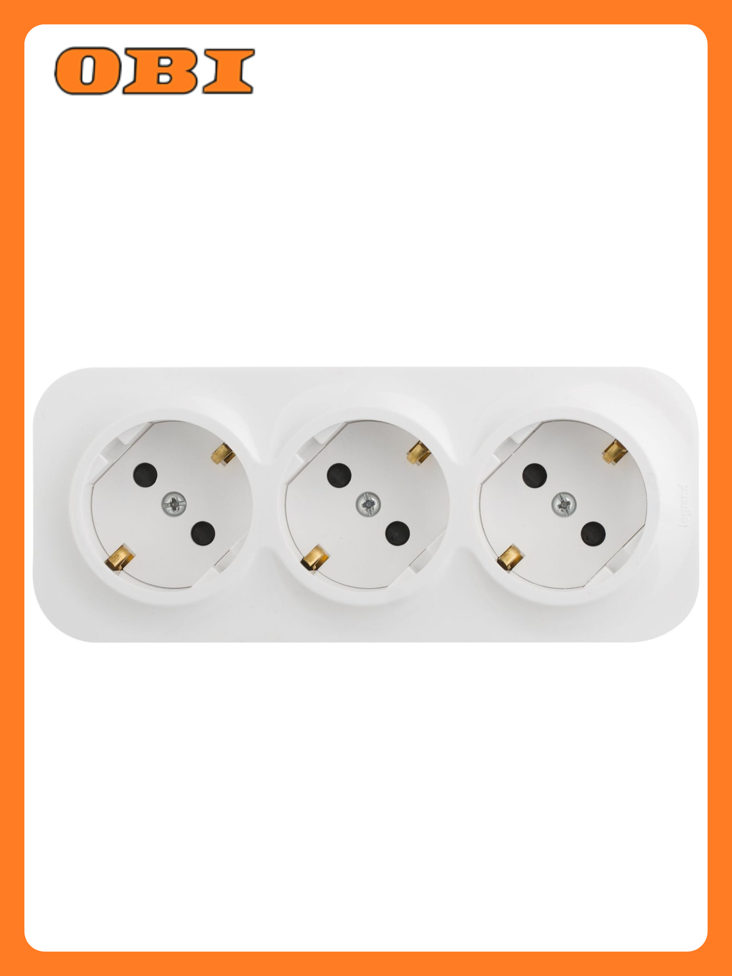 Розеточный блок Legrand Quteo 782238, белый, IP20, 3 розетки, заземляющий контакт