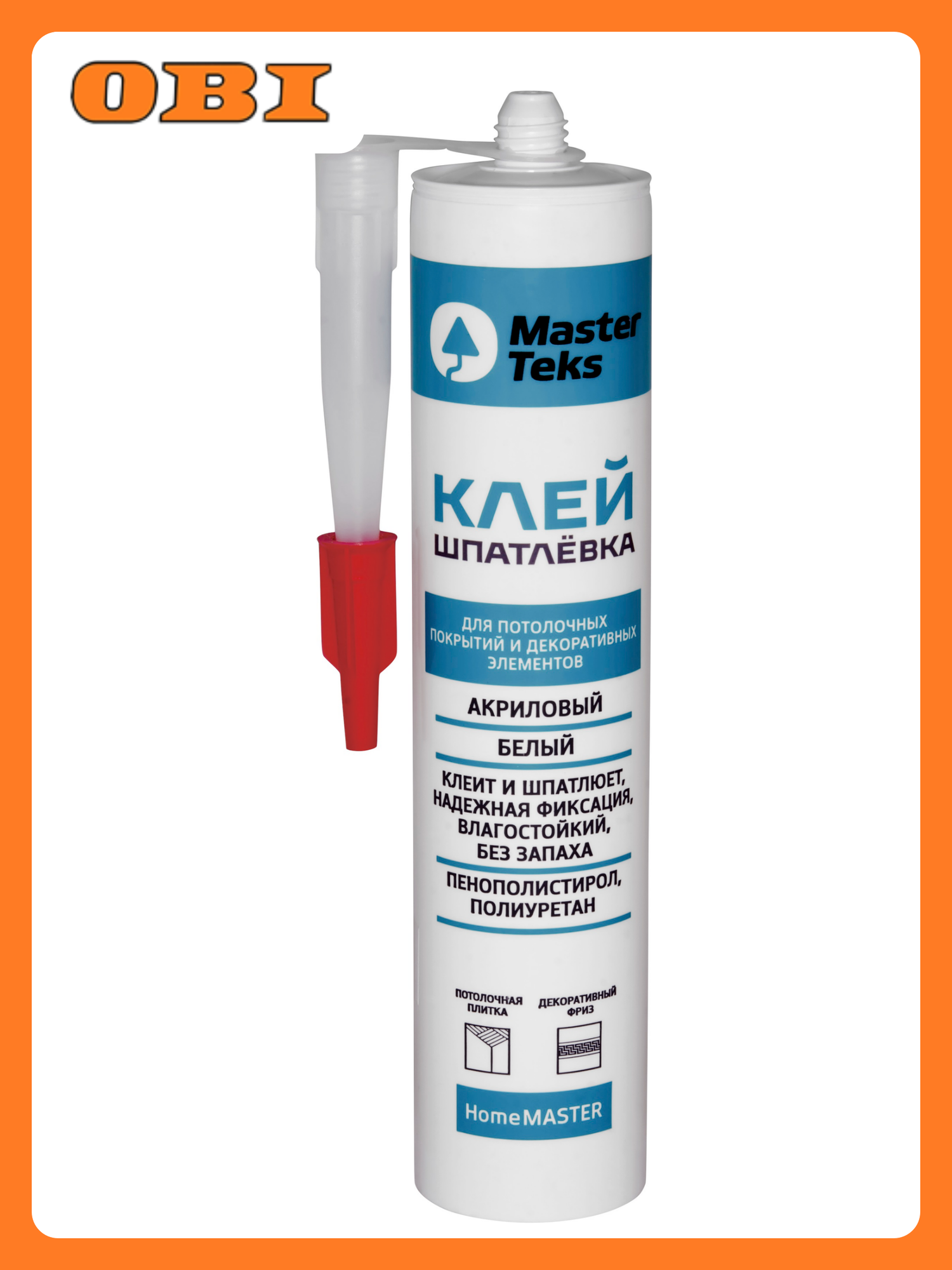 Клей-шпатлёвка MasterTeks HM, акриловый, влагостойкий, белый, 400 г