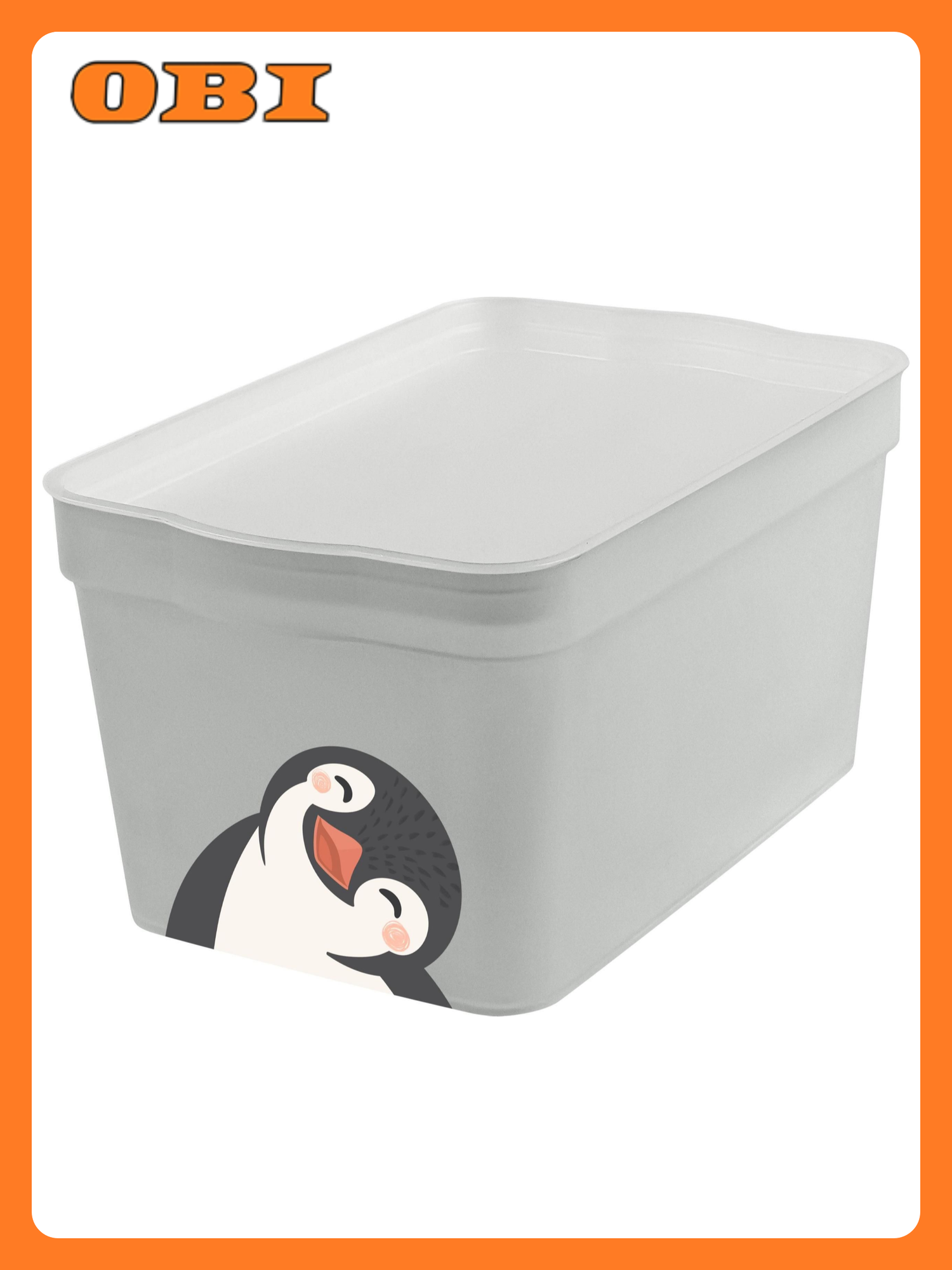 Ящик детский Keeplex Lalababy "Cute Penguin", пластик, 2,3л, серый
