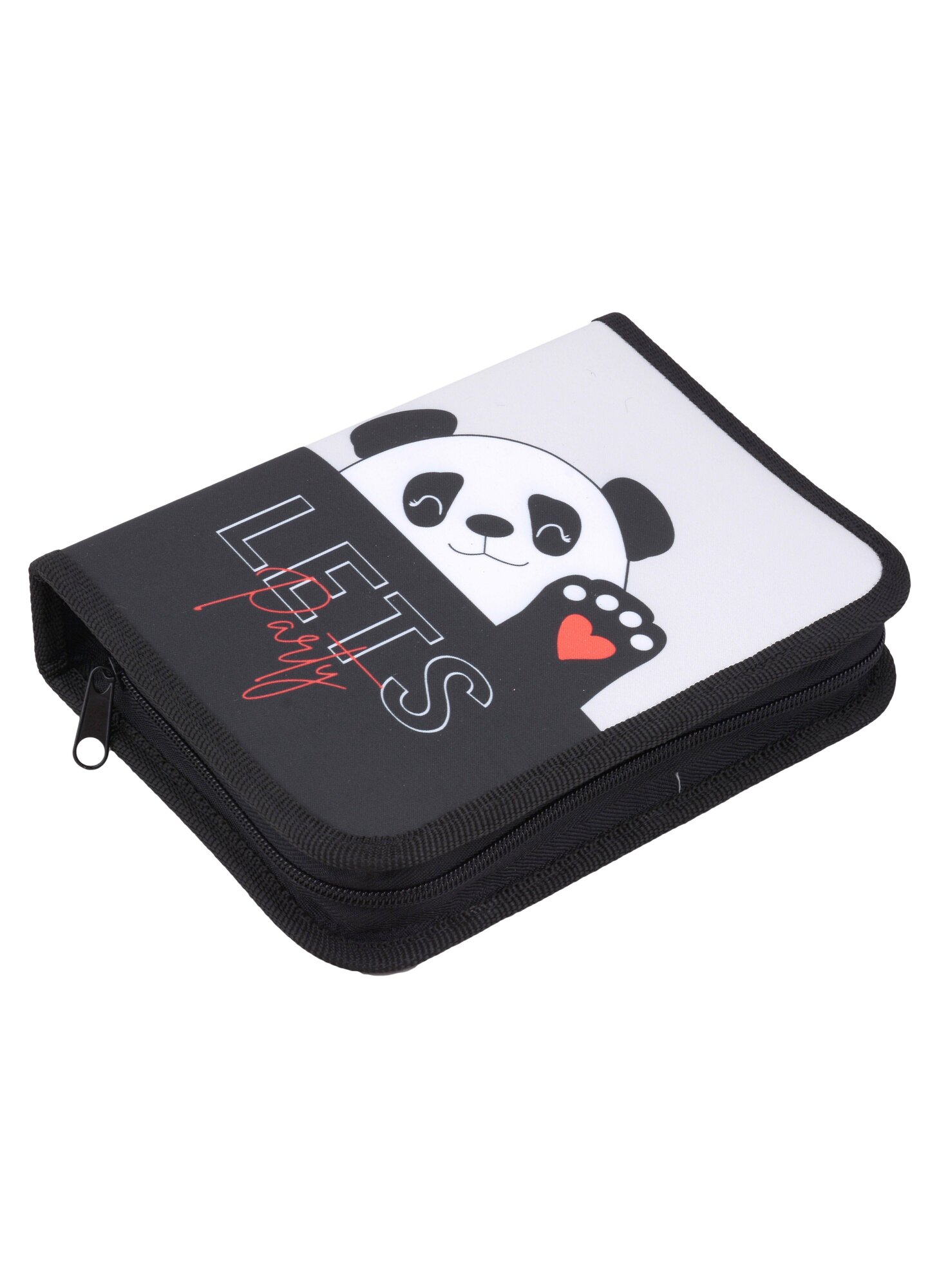 Пенал 1 отделение "Panda" 20*14 см, молния, ткань, 2 откидные планки