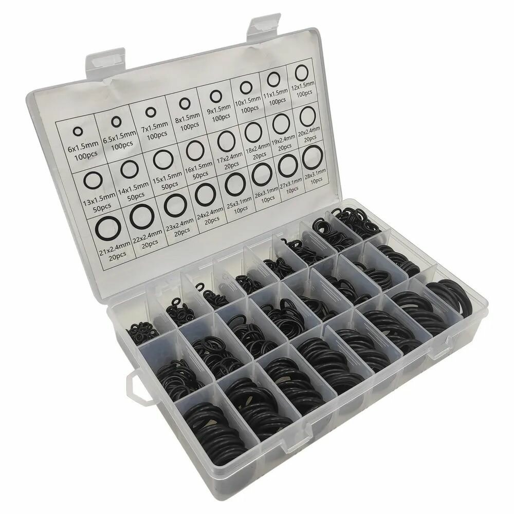Набор резиновых уплотнительных колец (1200 штук / 24 размера)
