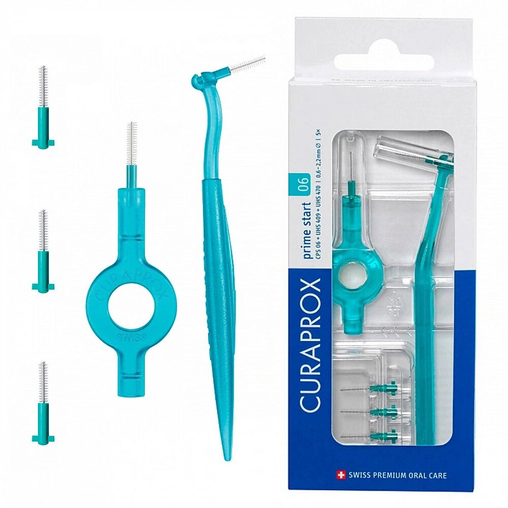 Набор межзубных ершиков с держателем Curaprox CPS 06 (0,6 мм), 5 шт