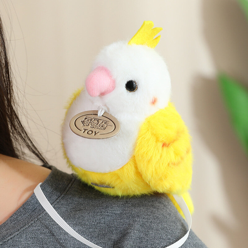 Браслет с кольцом попугая, стоячая плюшевая панда, брелок, подарок на день рождения для девочек, плюшевая игрушка