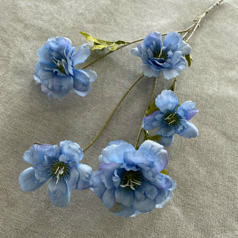 Silk hibiscus floral arrangement for event decor and party styling, light blue