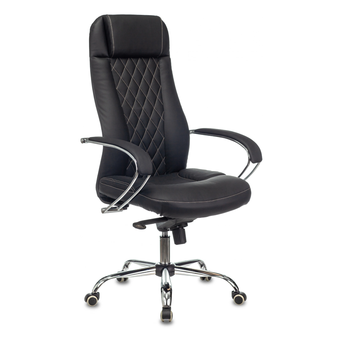 Кресло компьютерное Бюрократ CH-609SL/ECO, экокожа, нагрузка до 120 кг, механизм качания, черный