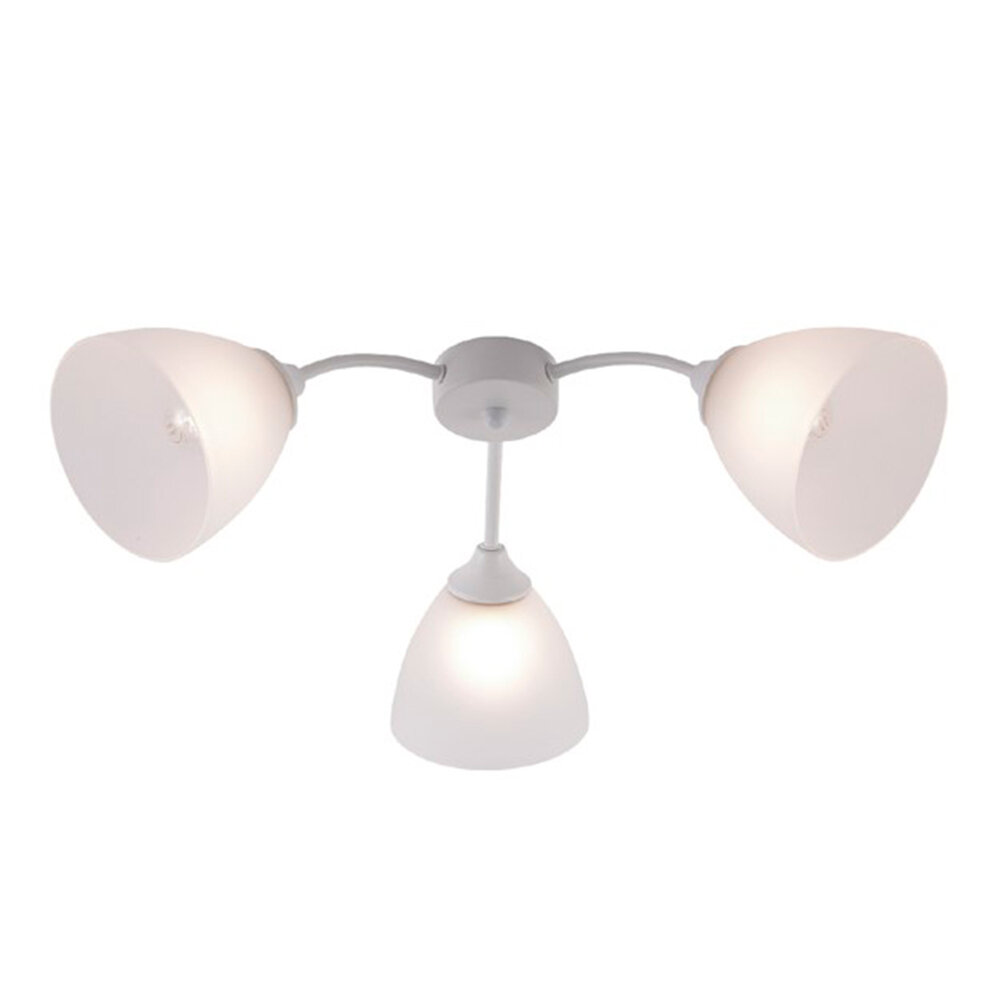 Люстра 3-рожковая Demmax, белая, стеклянные плафоны, 3 патрона E27