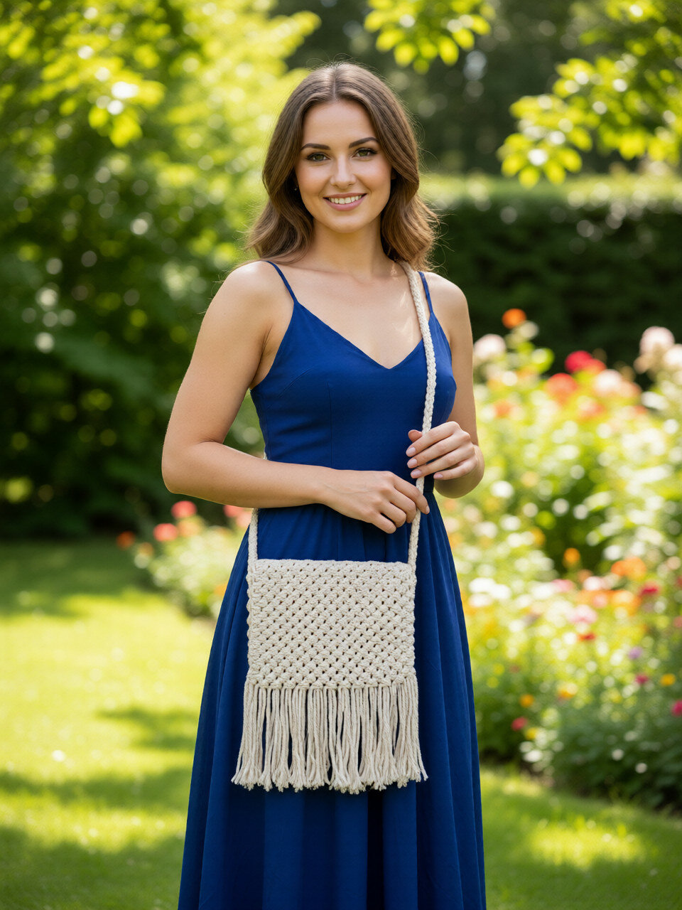 Сумка кросс-боди  макраме сумка