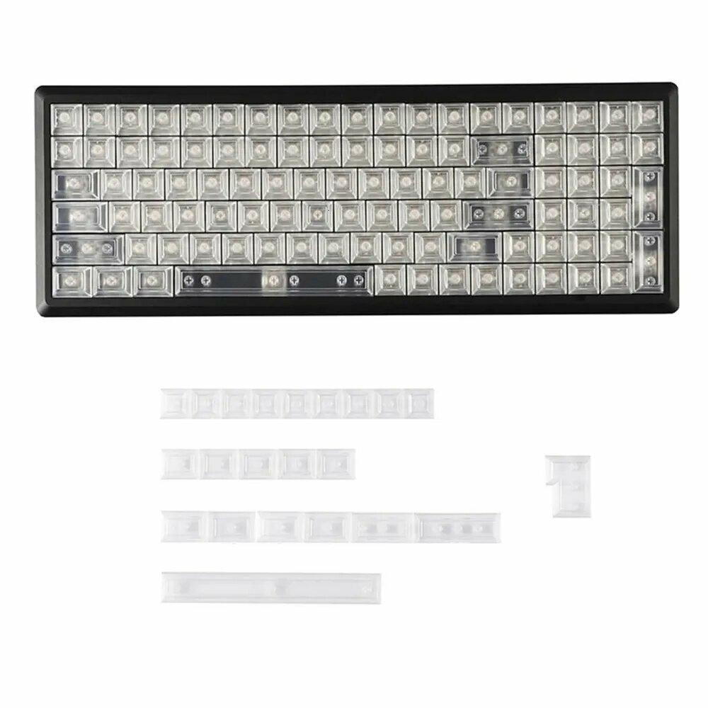 Прозрачные минималистичные кейкапы 122PCS DSA, прозрачный