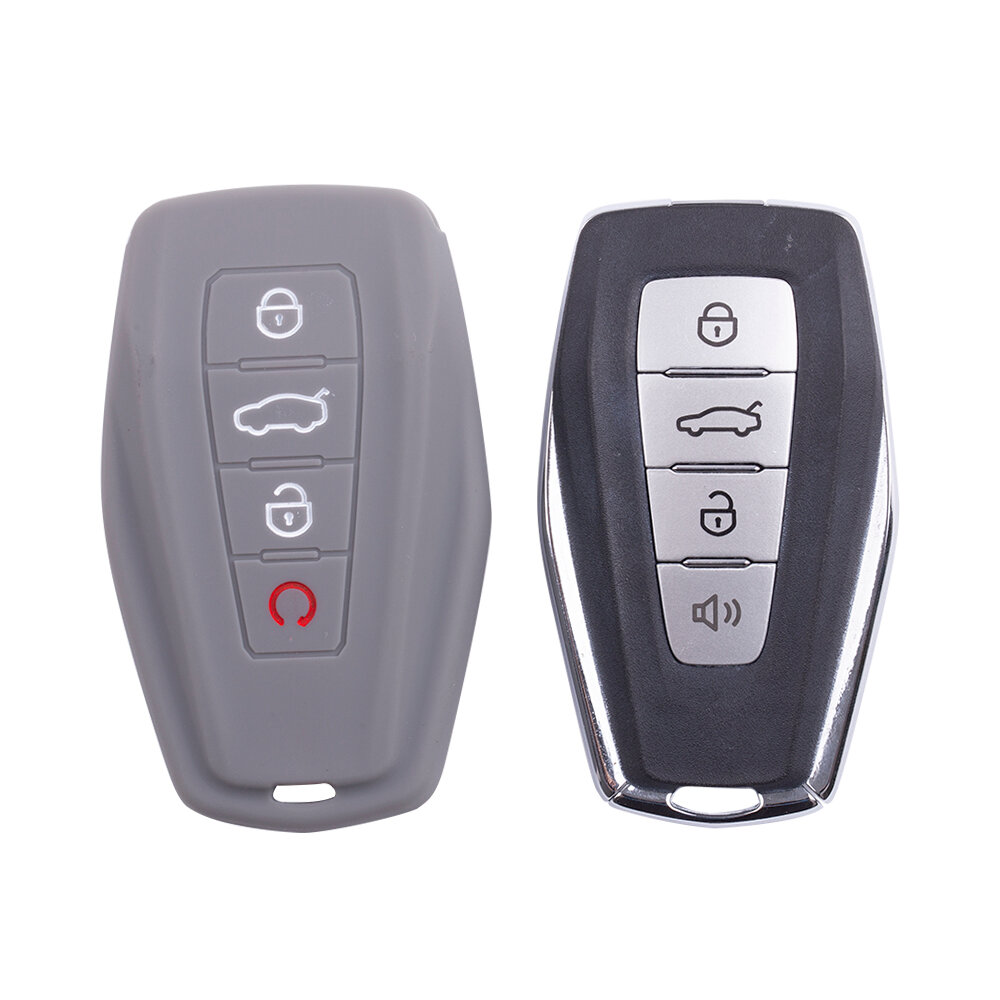 Силиконовый чехол на ключ Geely Binyue Gray Color Эластичный силиконовый чехол для ключа Geely Binyue