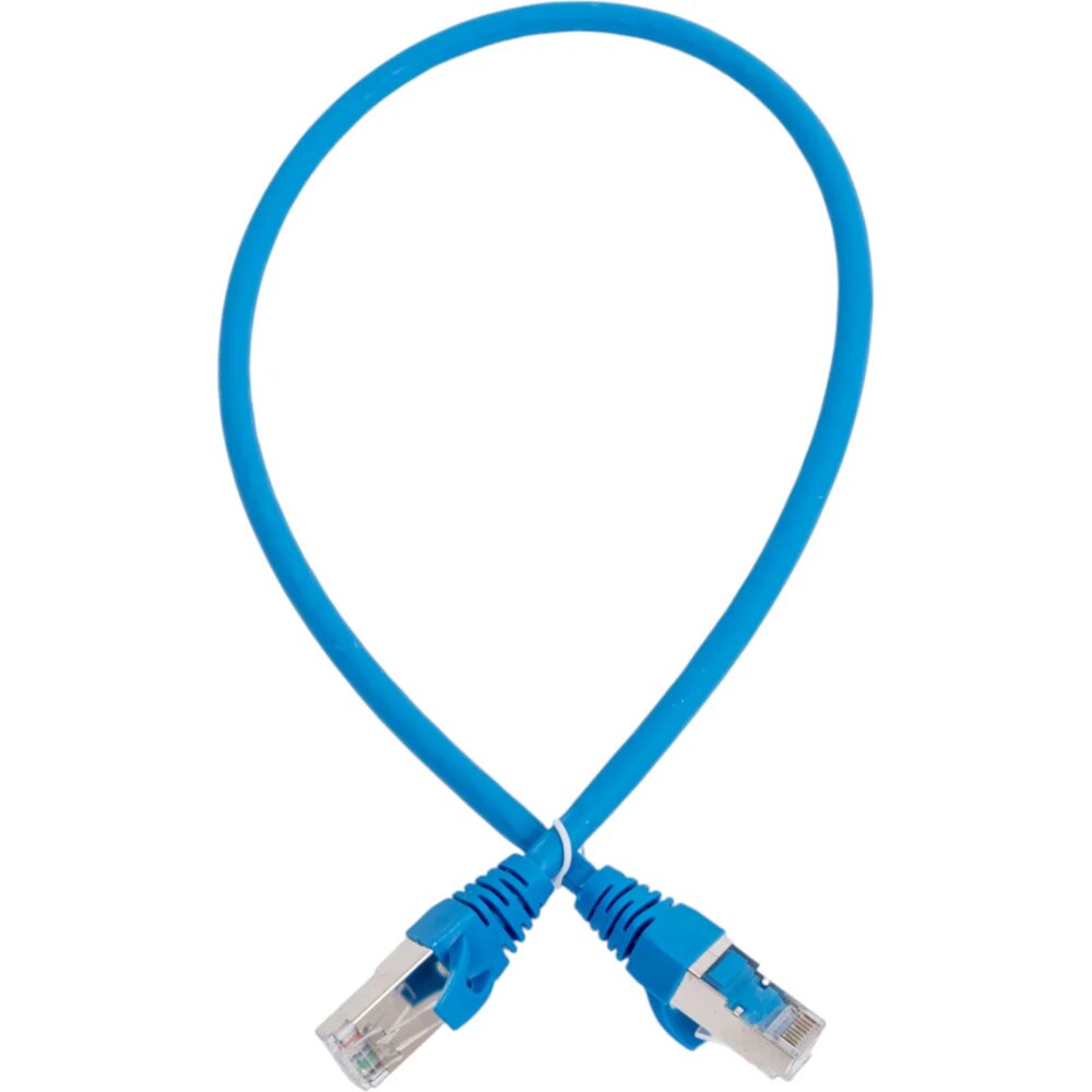 Патч-корд Advant Ethernet CAT6a, 2xRJ45, S/FTP, 4 пары (AWG26), оболочка LSZH, длина 0.5 м, цвет: синий ADV6a-SPC005-LB
