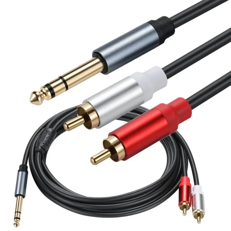 Кабель-переходник Jack 6.3 (M) - 2RCA (M) Premium 1.8 метра S1297