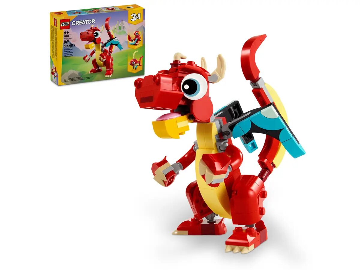 Конструктор LEGO Creator Red Dragon 31145 Красный дракон 3в1, 149 дет.