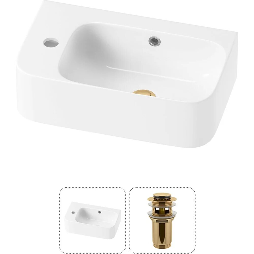 Комплект Wellsee 2 в 1 Lavinia Boho Bathroom Sink накладная/подвесная раковина 45x27 см 20216471R