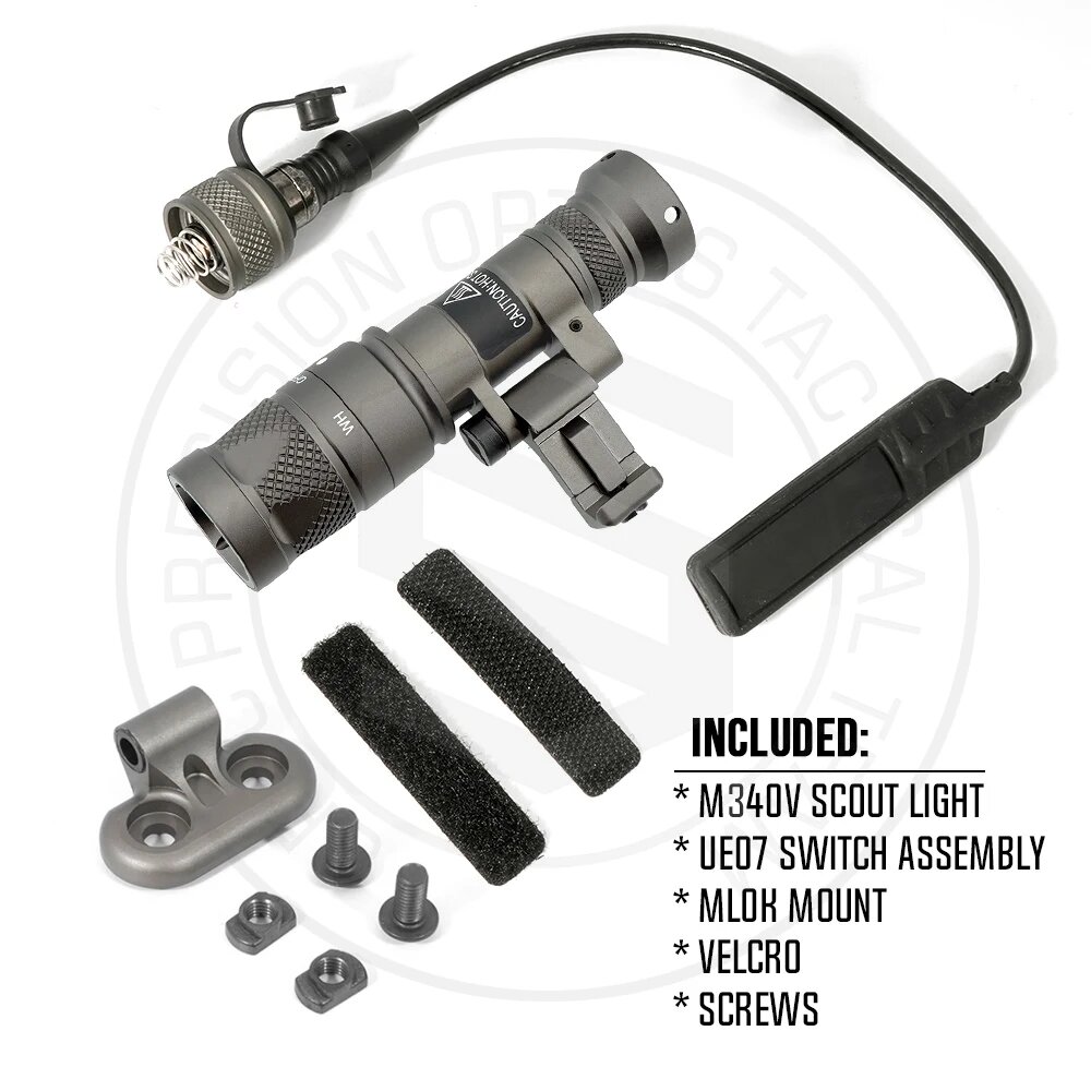 SPECPRECISION M340V Тактический фонарик Scout Light Strobel Light Mini Инфракрасный Scout Light Pro с адаптером MLOK с направляющей 20 мм