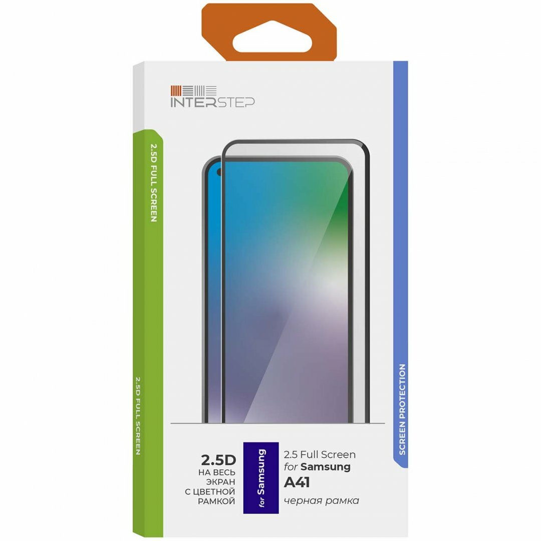 Защитное стекло для экрана InterStep Samsung Galaxy A41 2.5D черная рамка