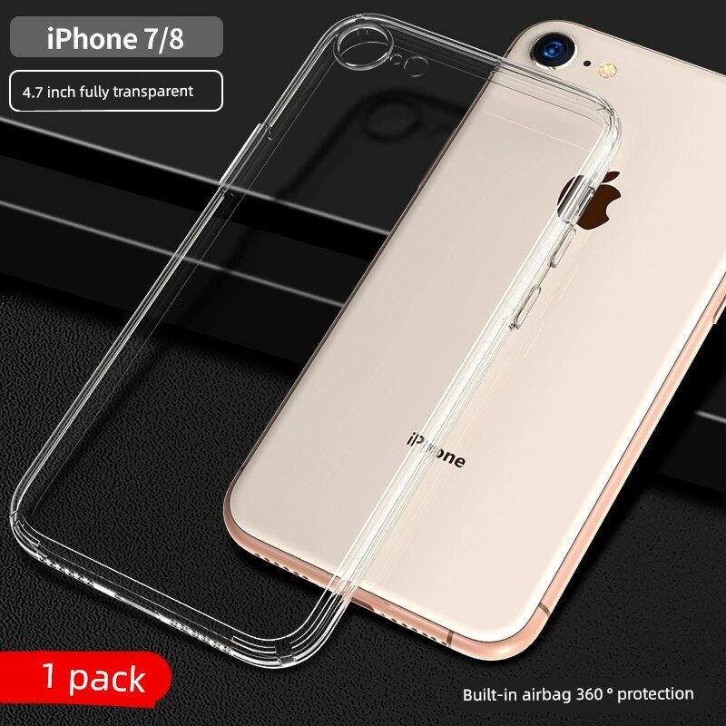 IPhone 8 Plus Защитный прозрачный силиконовый чехол с невидимым воздухом - 1 шт