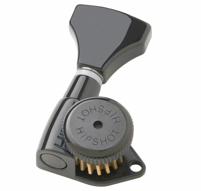 Колки 6 в линию локовые HIPSHOT GRIP-LOCK OPEN 6K1GL0B-STAG, черные