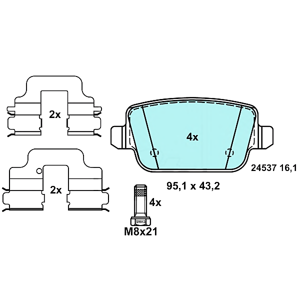 ATE 13.0470-2723.2 (1439867 / 1439867 / 1459408) колодки тормозные дисковые ceramic