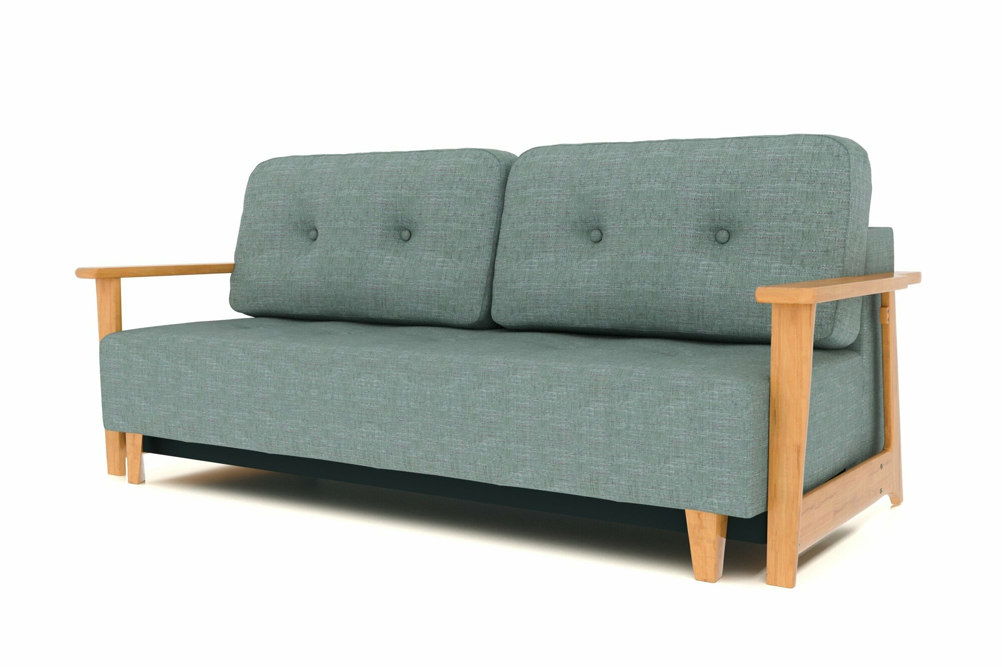 Прямой диван кровать Soft Element Гринрок Mint трехместный в гостиную, раскладной (еврокнижка), шенилл, дизайнерский